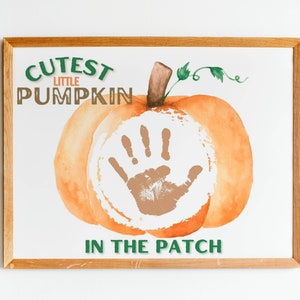 Fall Handprint Craft | Fall Pumpkin Printable | Handprint Art | Fall ...