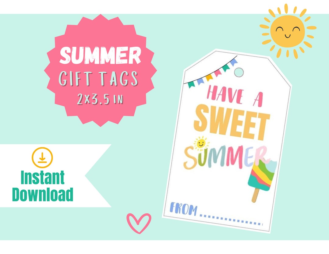 Summer Gift Tags: Teacher Thank You, End of School Year (printable ...