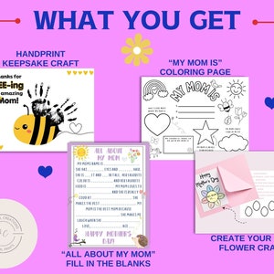Mother's Day Printable Activity Bundle: Handprint Craft, Coloring Page ...