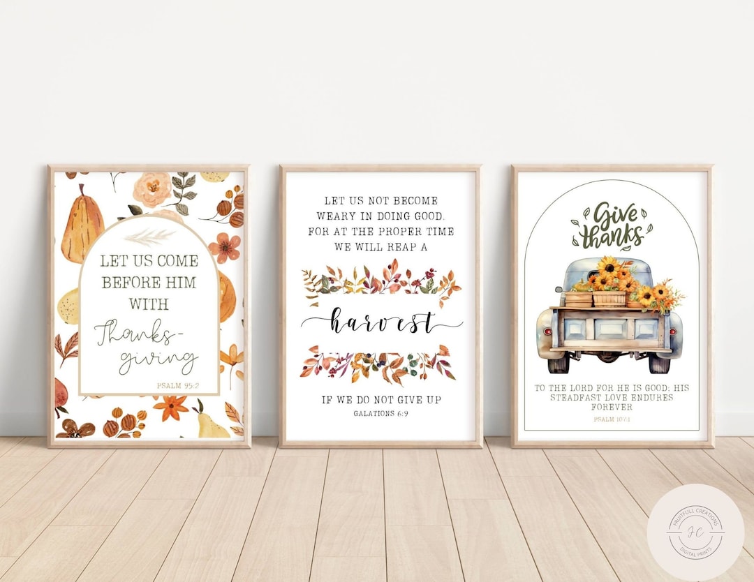 Set of 3 Fall Scripture Printables | Autumn Wall Art Decor ...