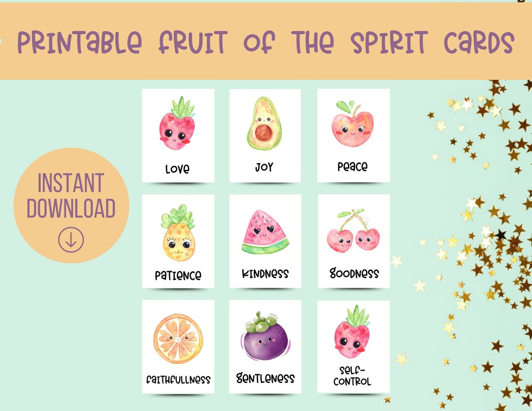 Printable Fruit of the Spirit Cards | Kids Scripture Cards ...