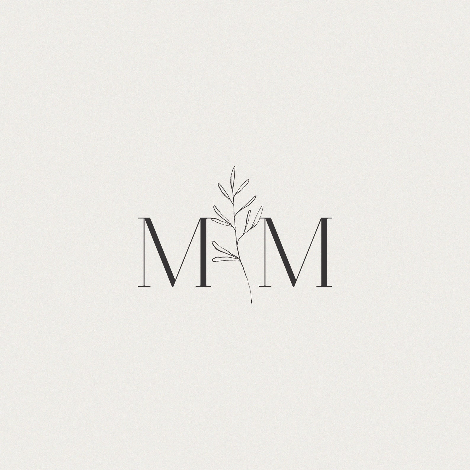 M&M Initials Floral Wedding Monogram: Modern Couple Logo (digital ...