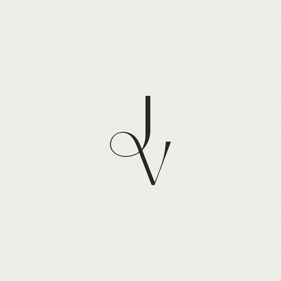 Wedding Monogram | Custom Initials, Digital Download (J & V) - Etsy