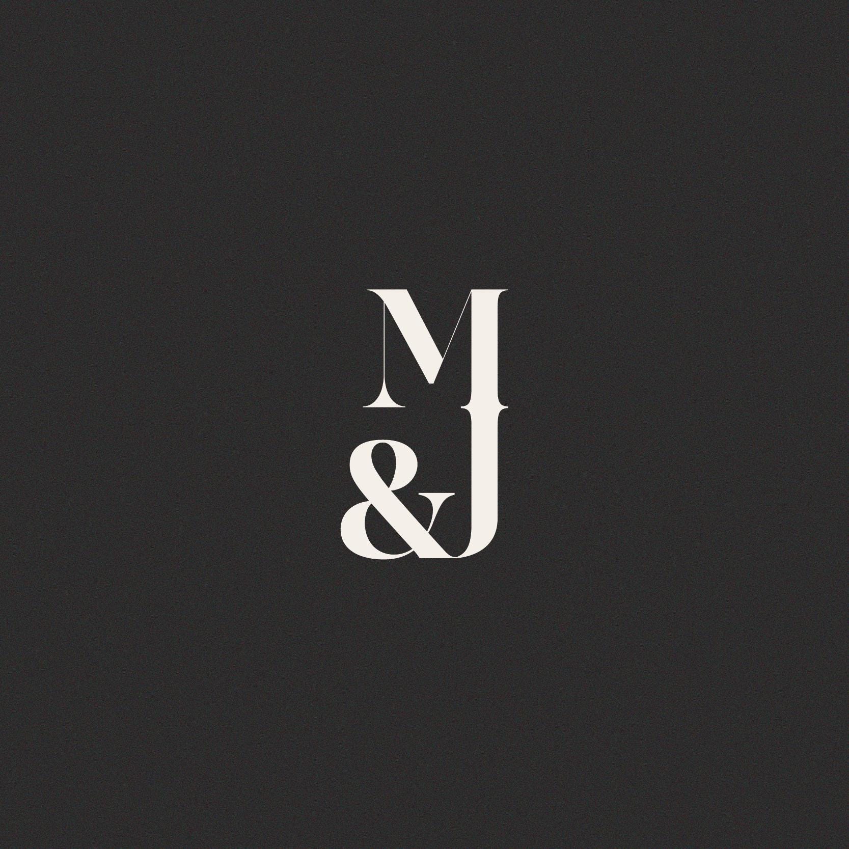 M and J Initials Wedding Monogram • Couple Monogram for Wedding ...