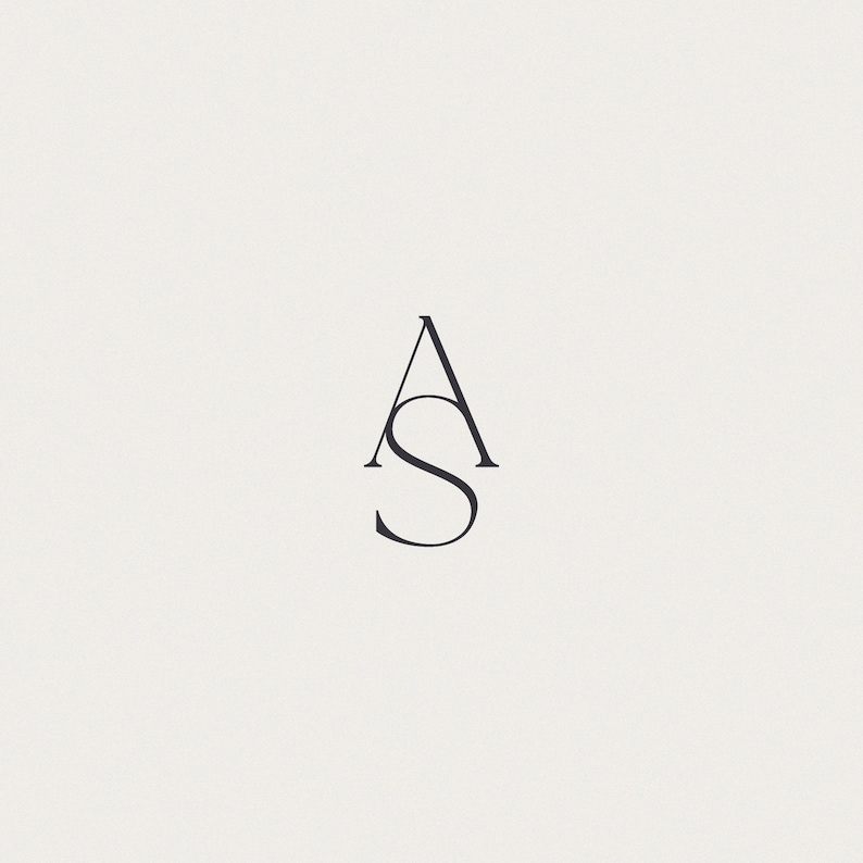 A&S Initials Wedding Monogram: Modern Couple Logo (digital) - Etsy