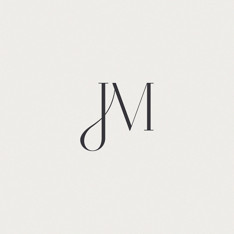 J and M Initials Wedding Monogram Couple Monogram for Wedding Wedding ...