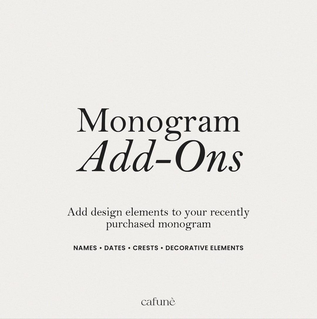 Monogram Add-ons – Custom Design Elements - Etsy