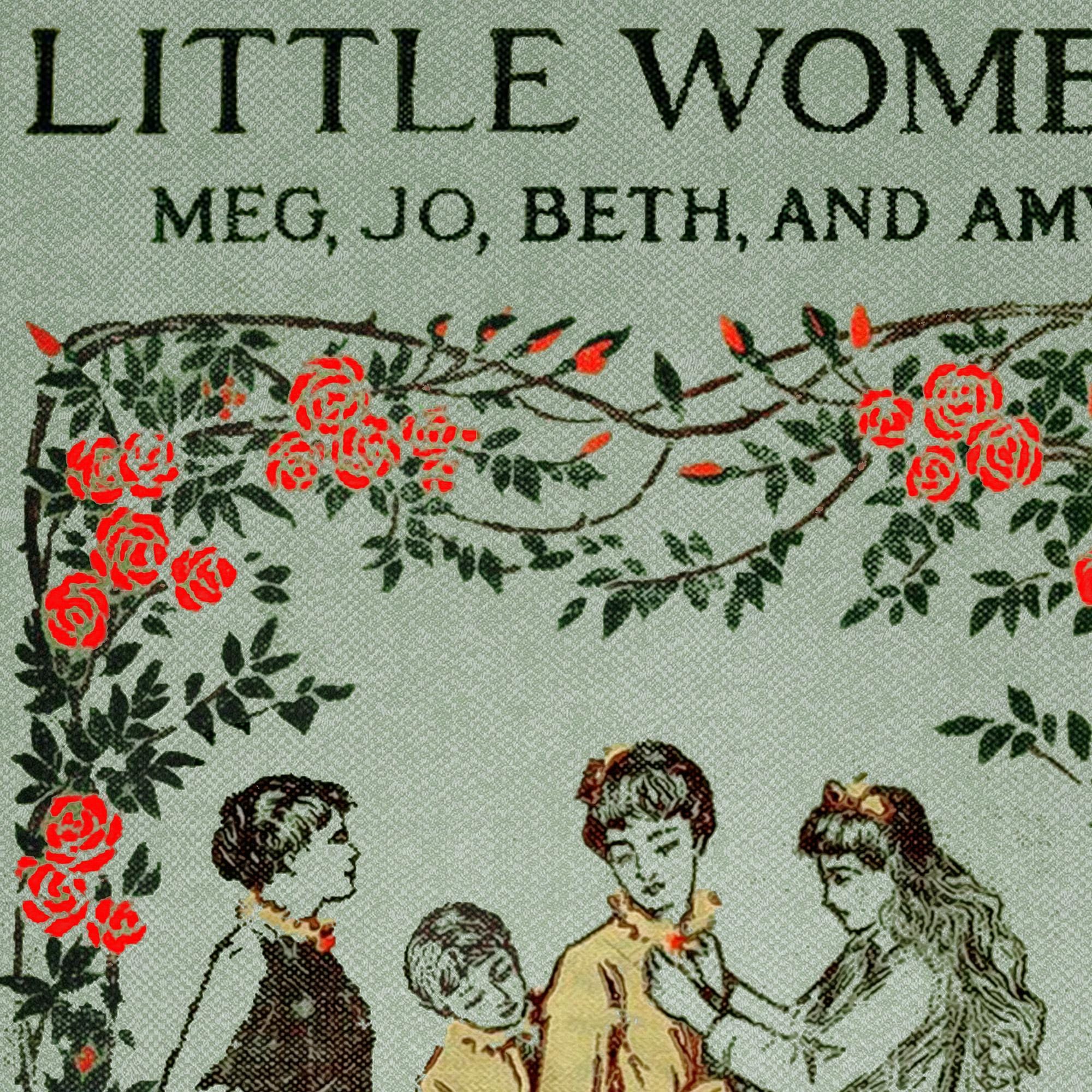 Little Women Louisa May Alcott Vintage Book Cover Floral Victorian ...