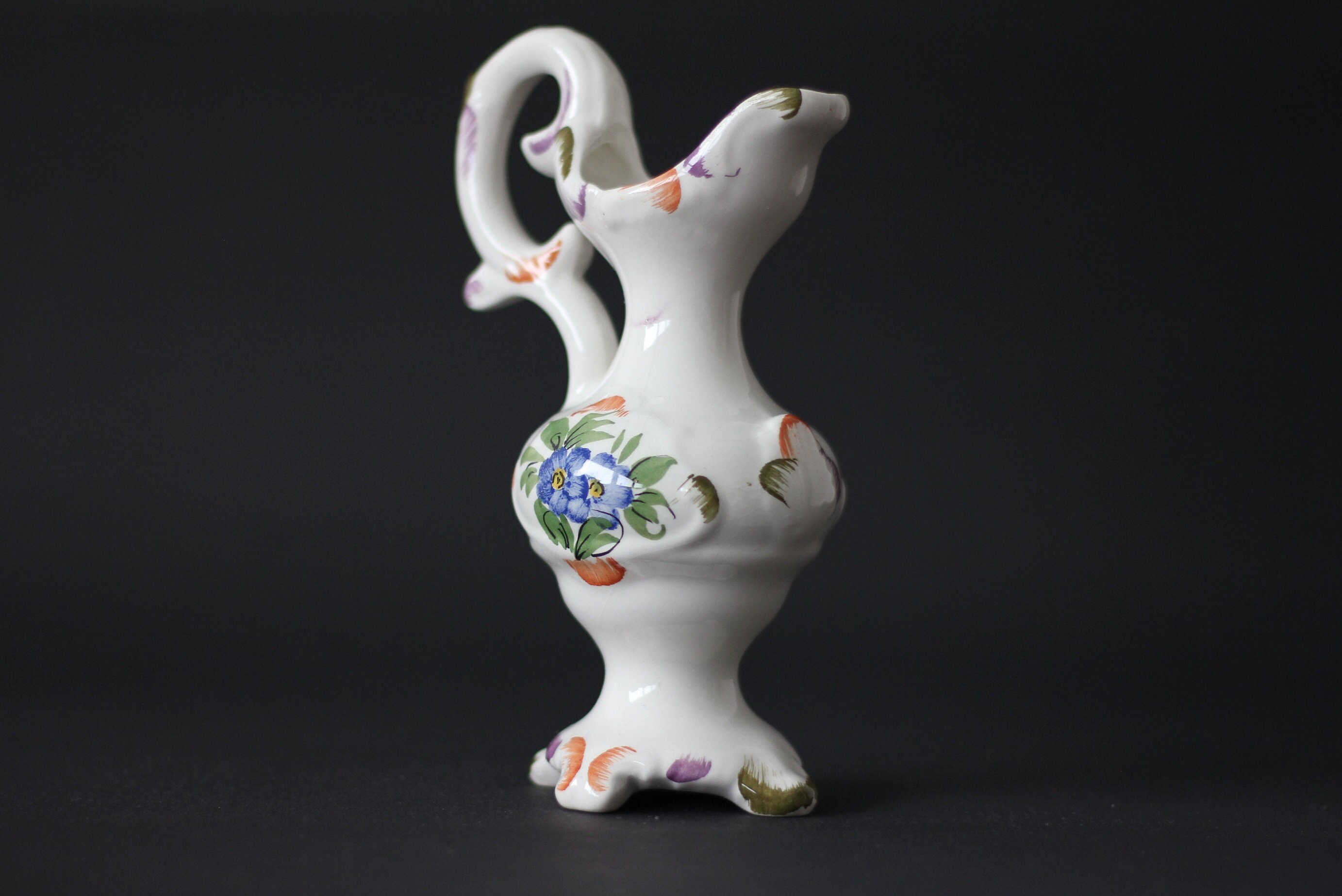 Vintage Hand Painted Porcelain Vase Bassano - Etsy