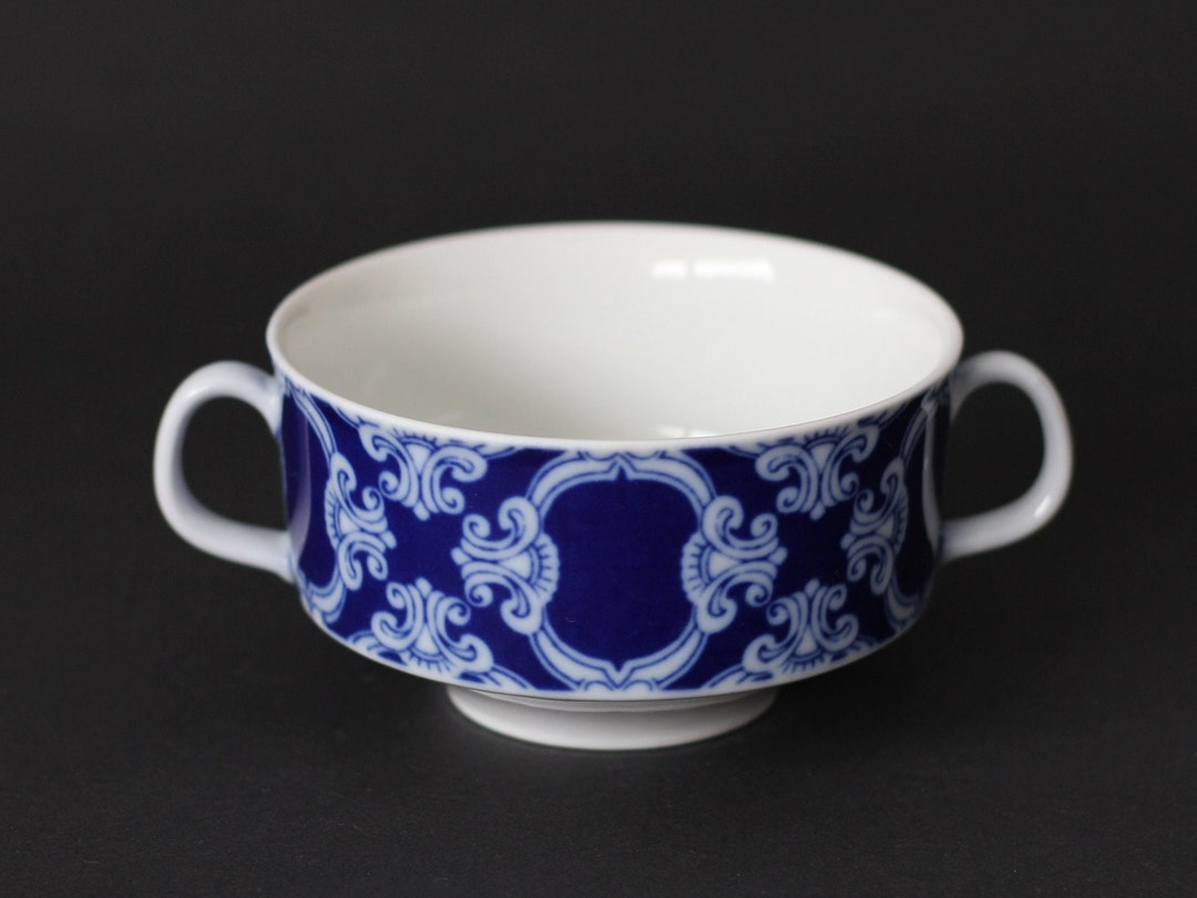 Vintage Soup Cup With Blue Patterns Wunsiedel Porcelain - Etsy