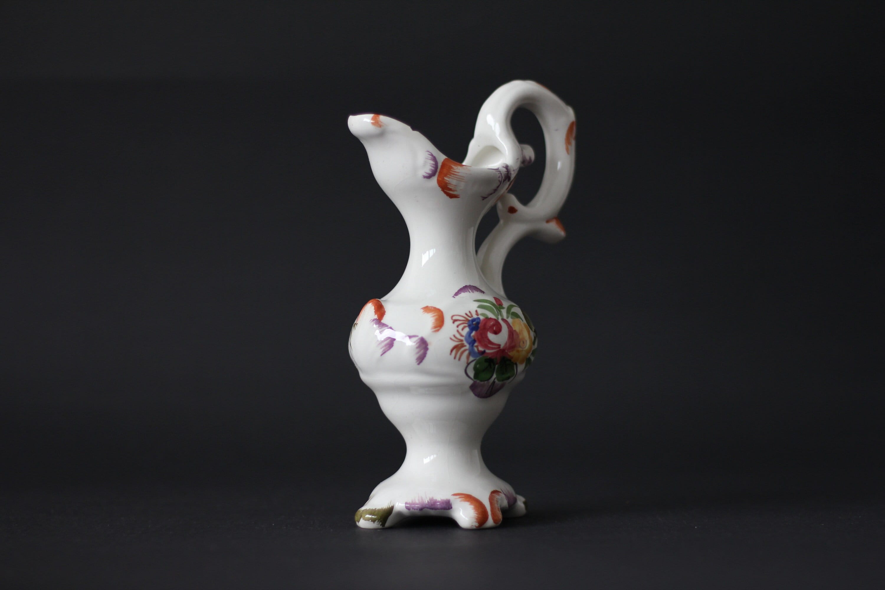 Vintage Hand Painted Porcelain Vase Bassano - Etsy