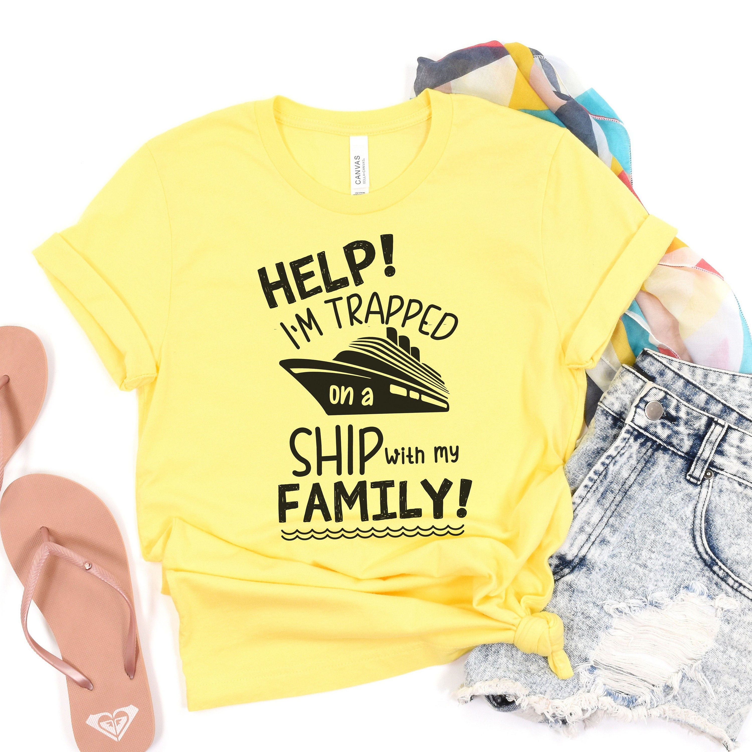 Help I'm Trapped on a Ship With My Family Funny Cruise Shirts, Funny Family Cruise Shirt for ...