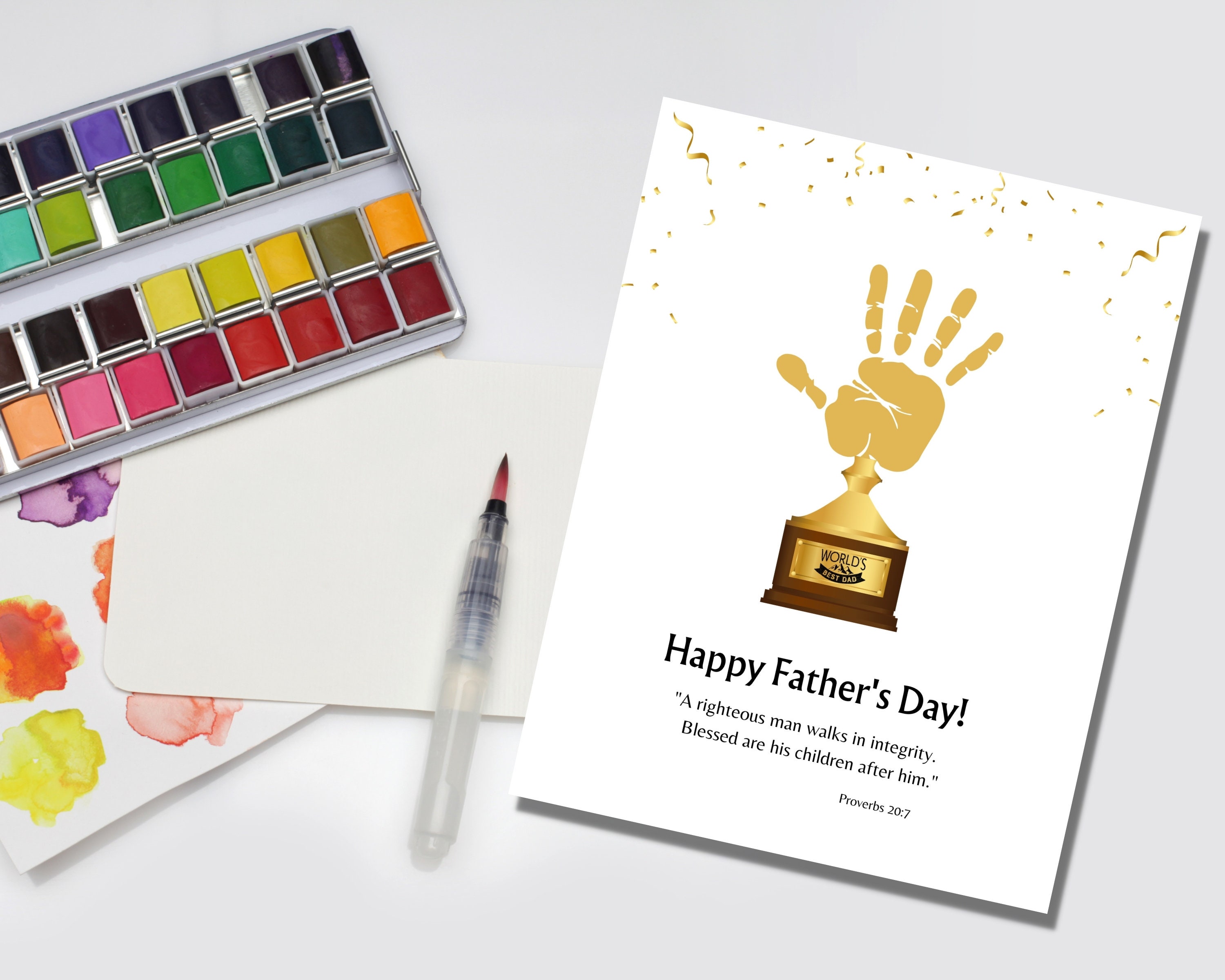 Faith-based Father's Day Handprint Keepsake, Printable Handprint Craft ...