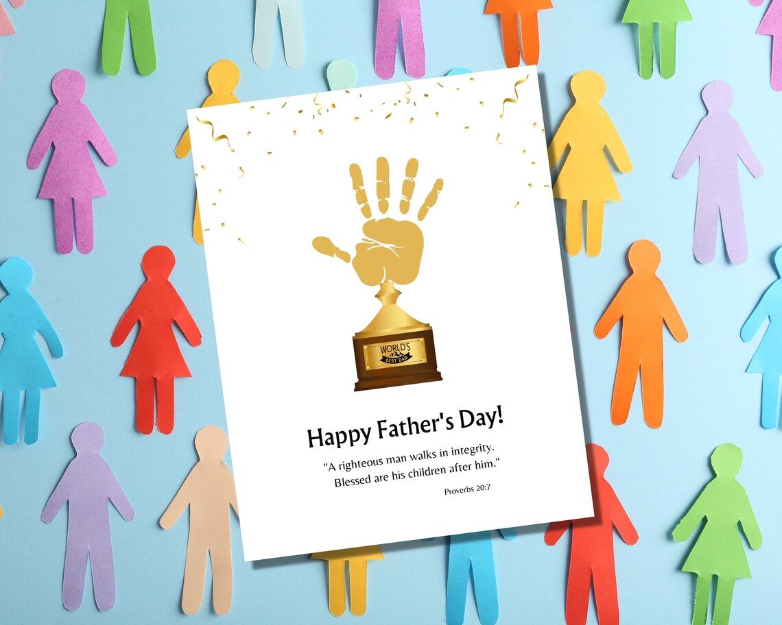 Faith-based Father's Day Handprint Keepsake, Printable Handprint Craft ...