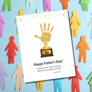 Faith-based Father's Day Handprint Keepsake, Printable Handprint Craft ...