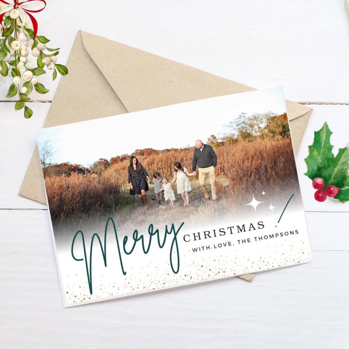 Christmas Card Template/photo Christmas Card/custom Christmas Card ...