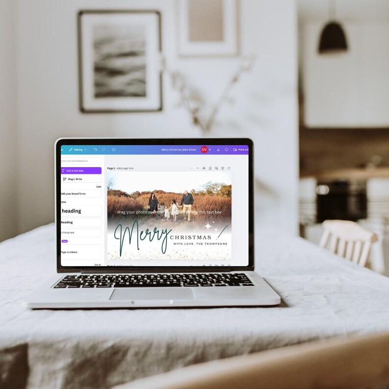 Christmas Card Template/photo Christmas Card/custom Christmas Card ...