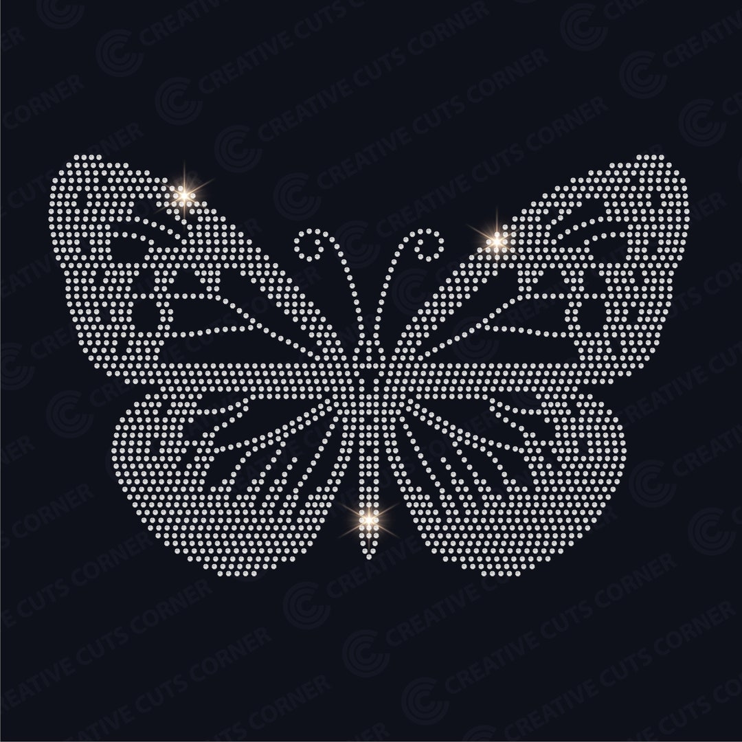 Butterfly Rhinestone Template Svg File for Cricut Rhinestone Svg ...