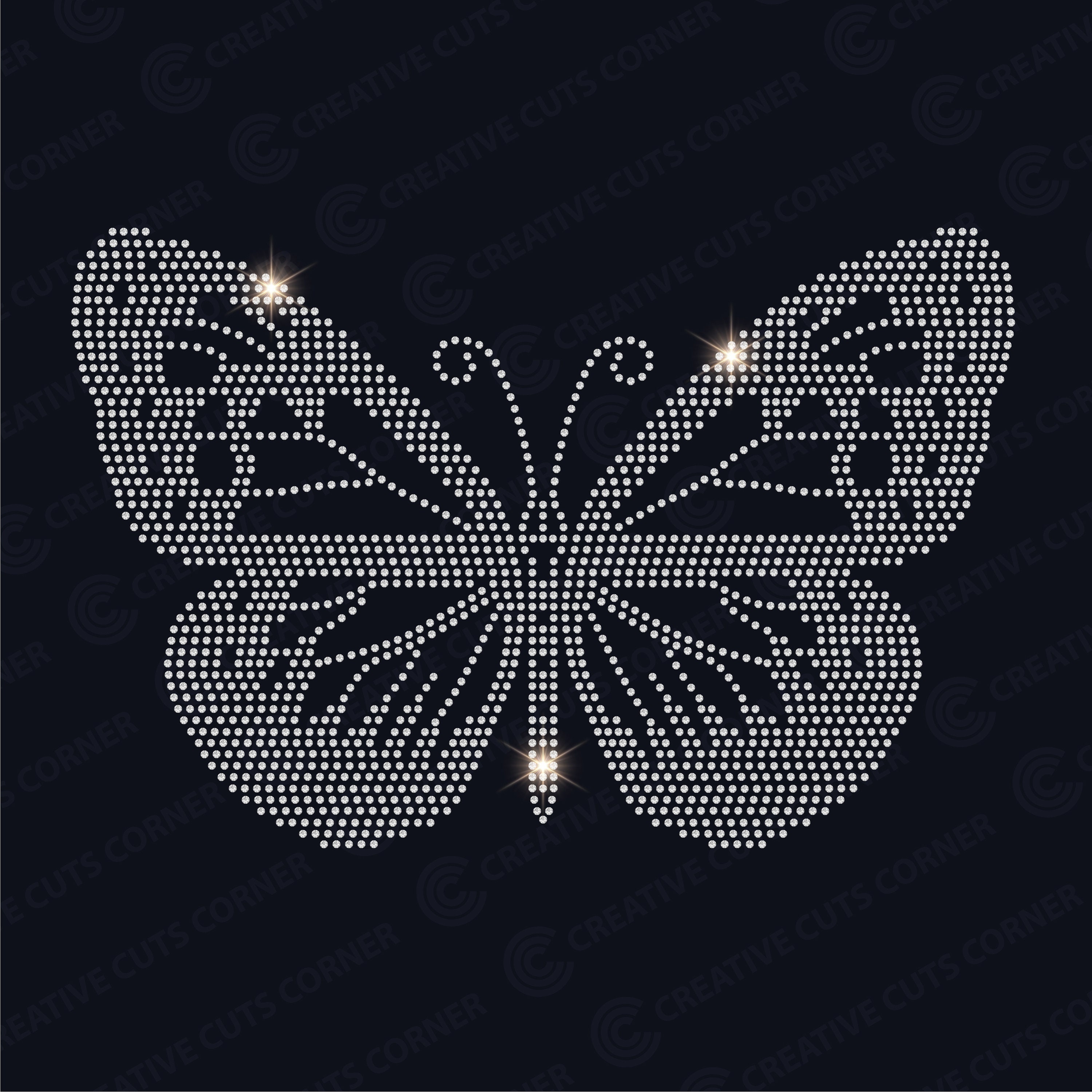 Butterfly Rhinestone Template Svg File for Cricut Rhinestone Svg ...
