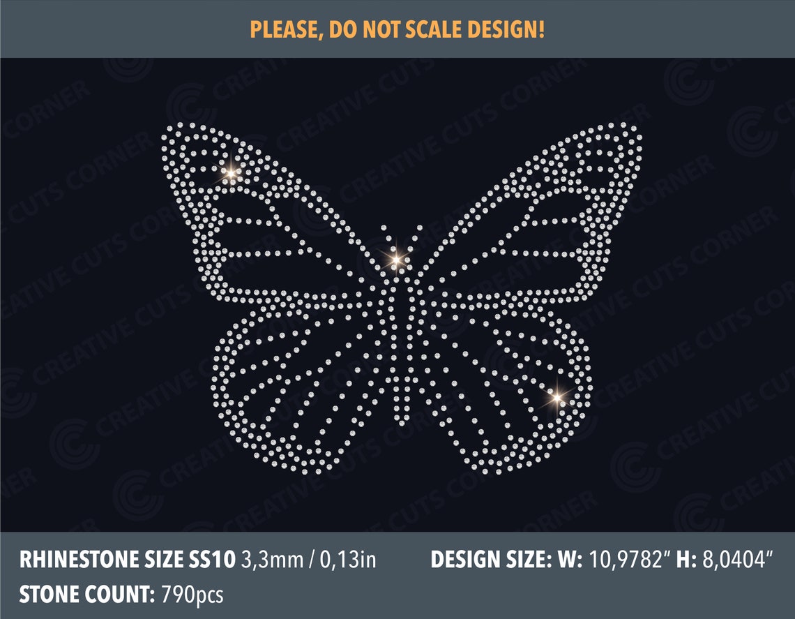 Butterfly Rhinestone Template for Cricut Instant Download Svg ...