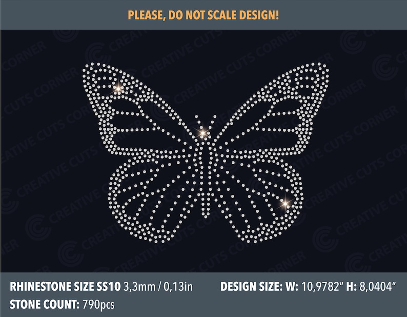 Butterfly Rhinestone Template for Cricut Instant Download Svg ...