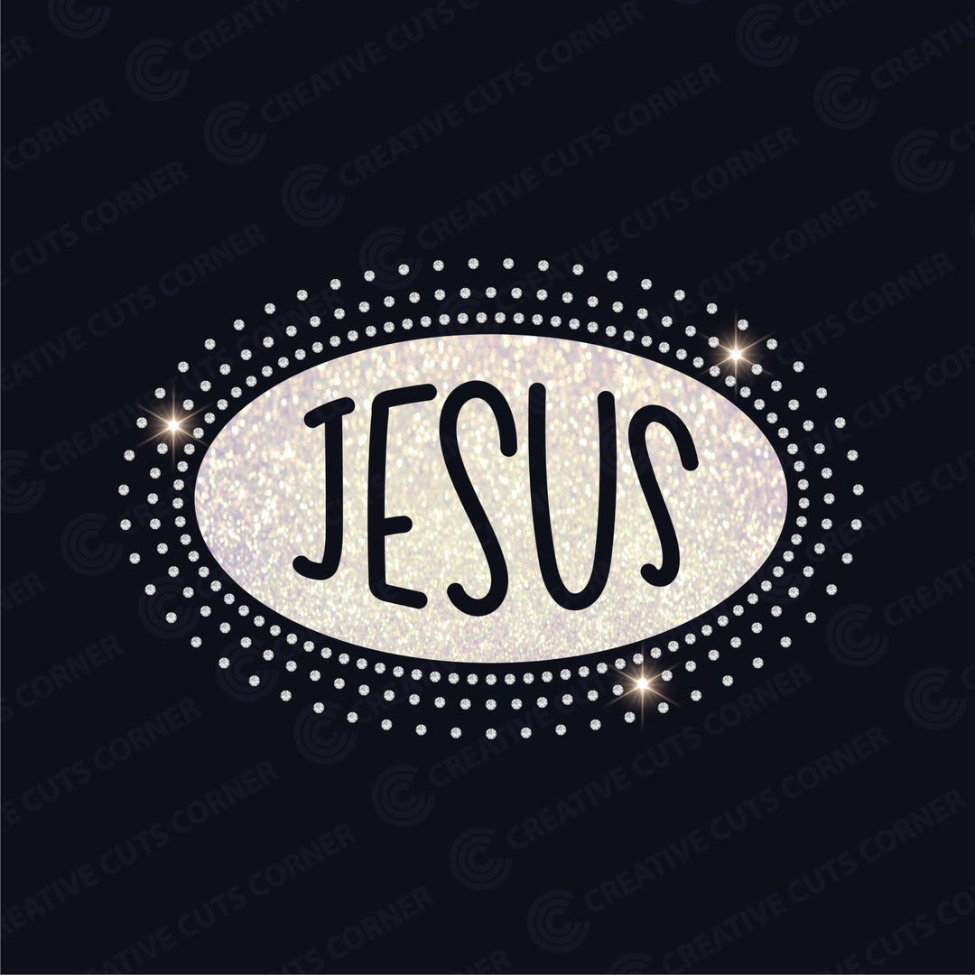 Jesus Rhinestone Template Ss10 Svg Digital File Vinyl Rhinestone Sign ...