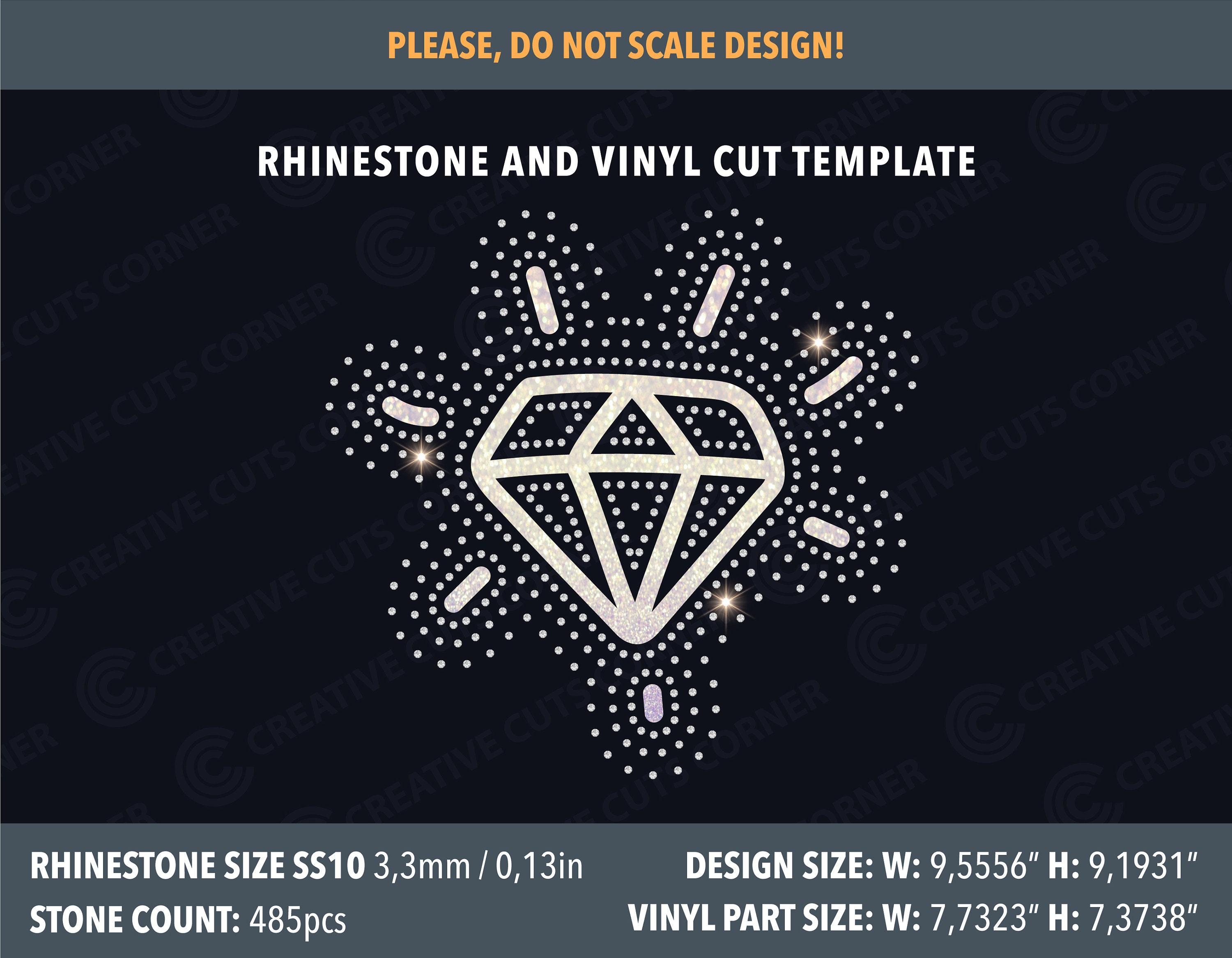 Diamon Vinyl Rhinestone Template Svg File for Cricut Design Rhinestone ...