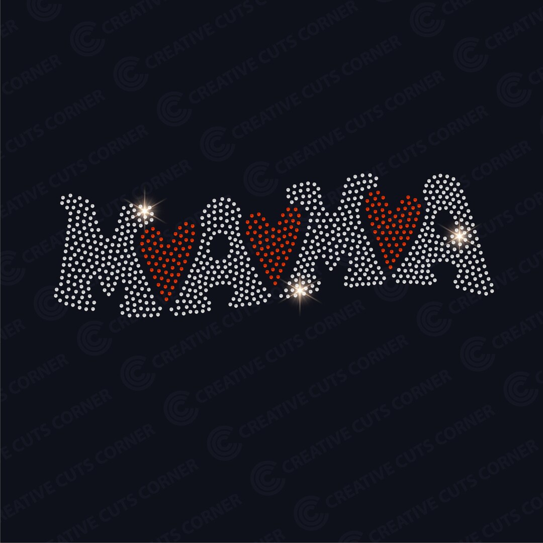 Rhinestone Mama Template Svg Rhinestone Shirt Template Cut File for ...