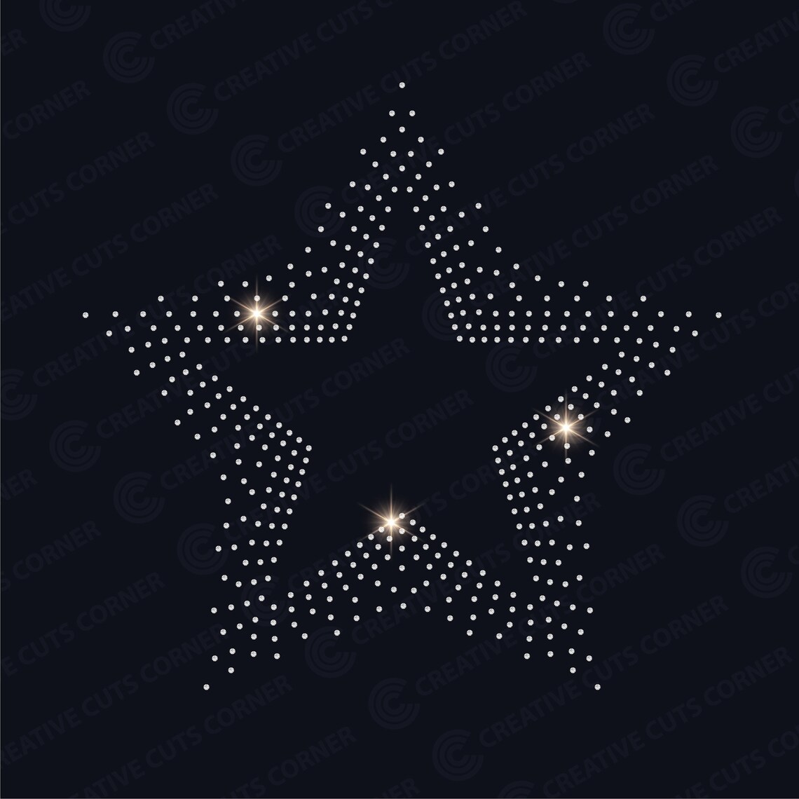 Hotfix Rhinestone Template Ss6 Cut File Star Rhinestone Iron on Dxf Png ...