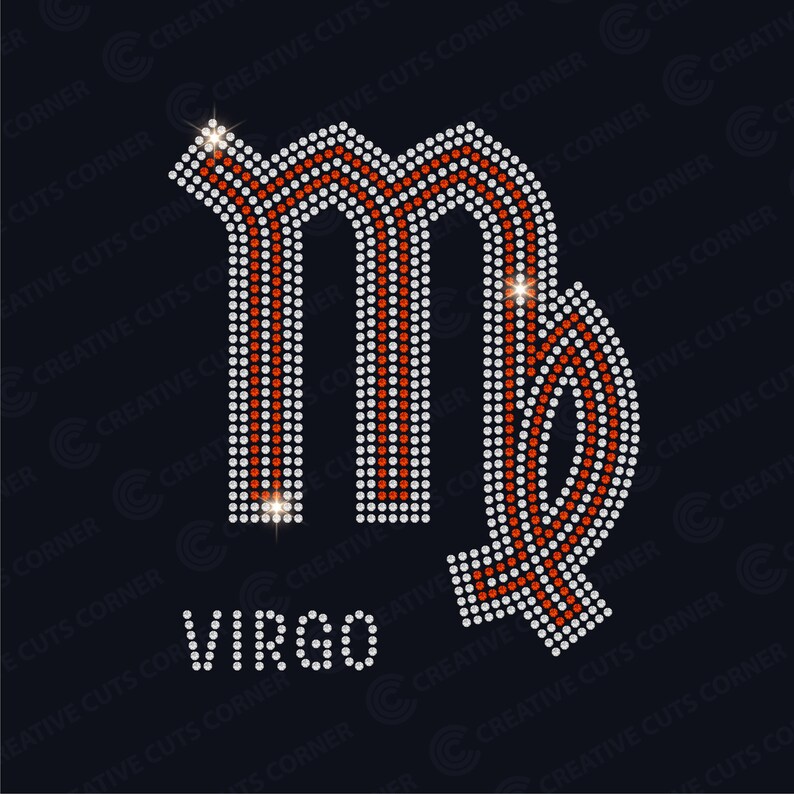 Virgo Rhinestone Template Svg Files for Cricut Hotfix Rhinestone Shirt ...