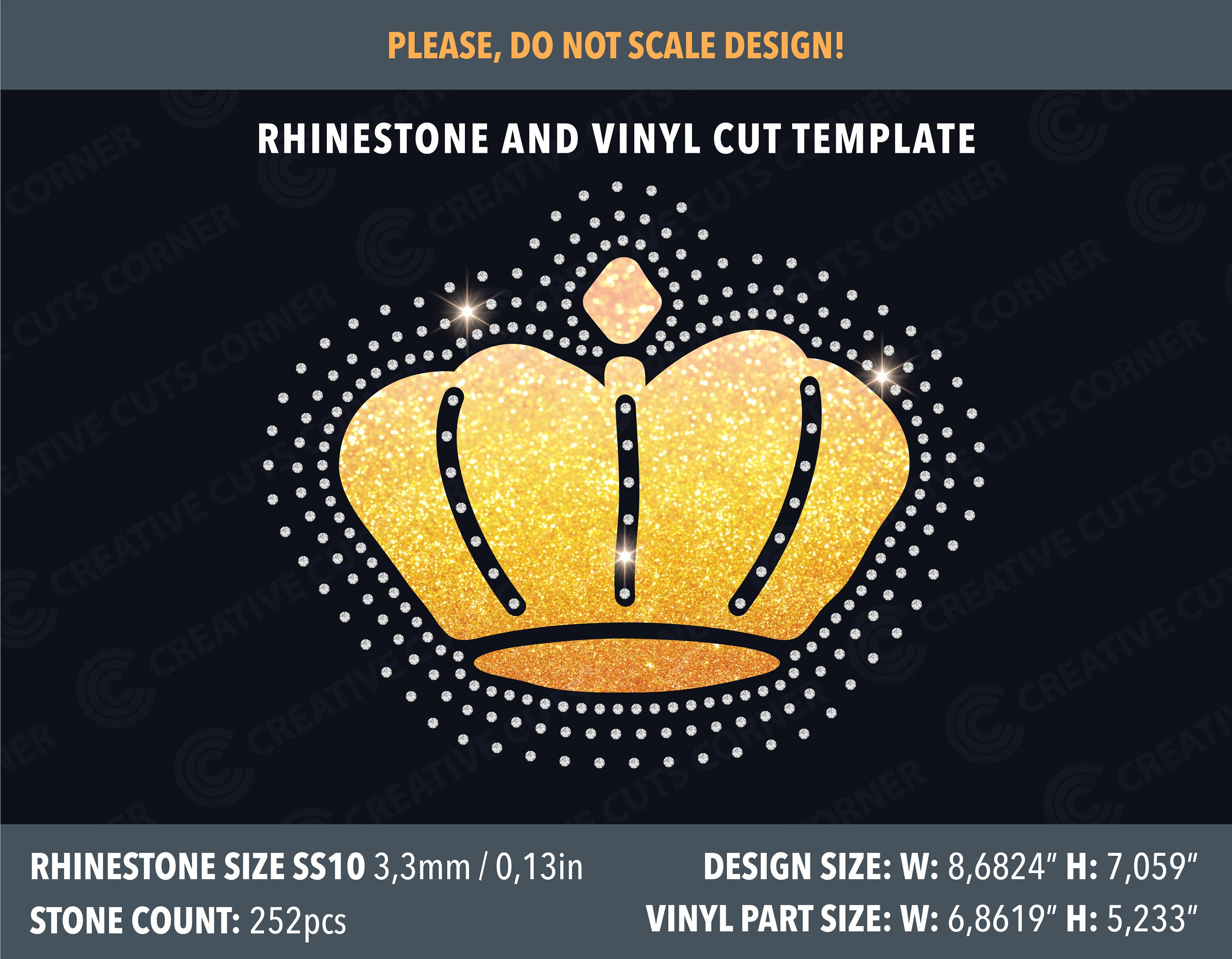 Crown Vinyl Rhinestone Template Svg Files for Cricut Hotfix Rhinestone ...