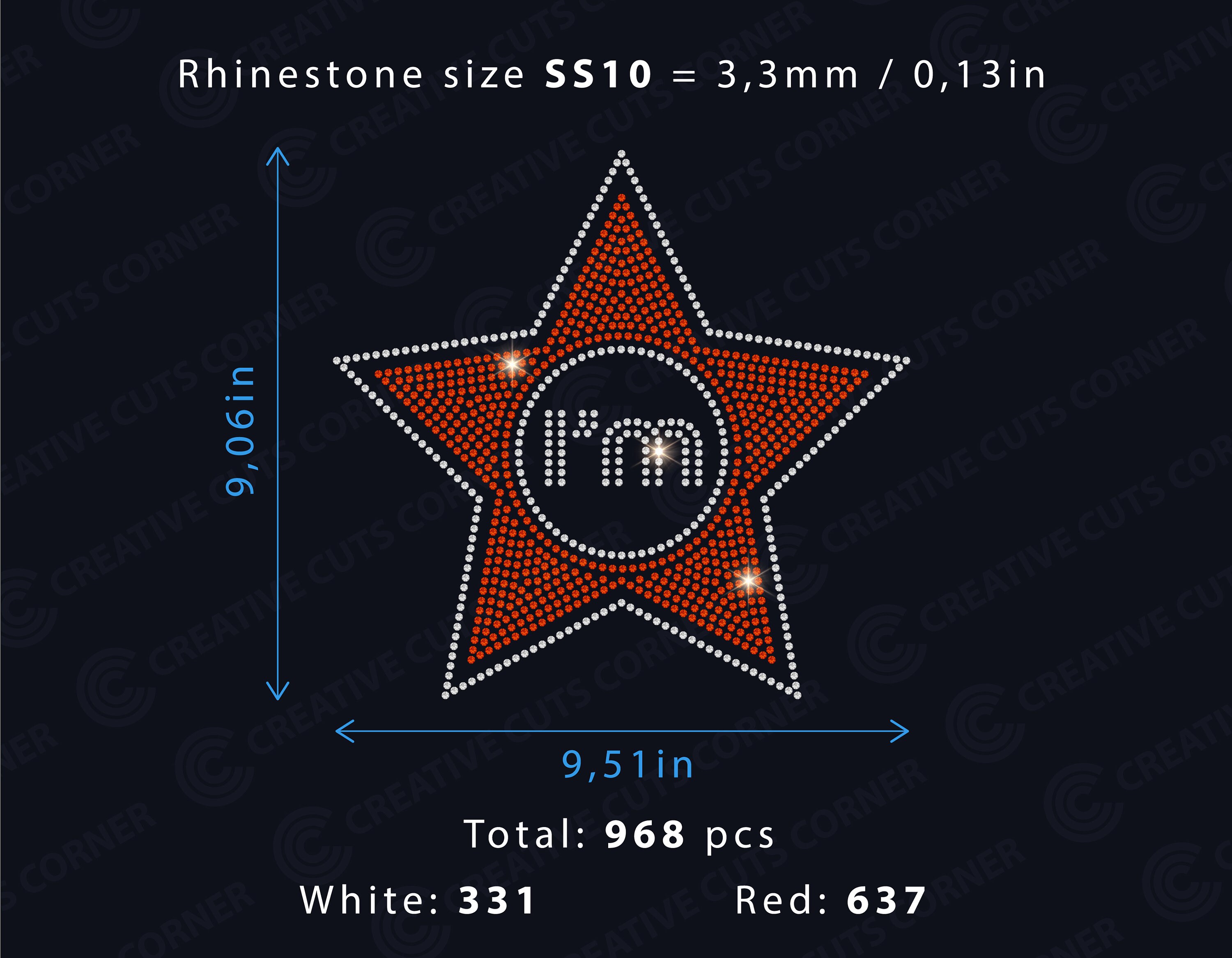 Star Rhinestone Template for Cricut Instant Download Svg Rhinestone ...