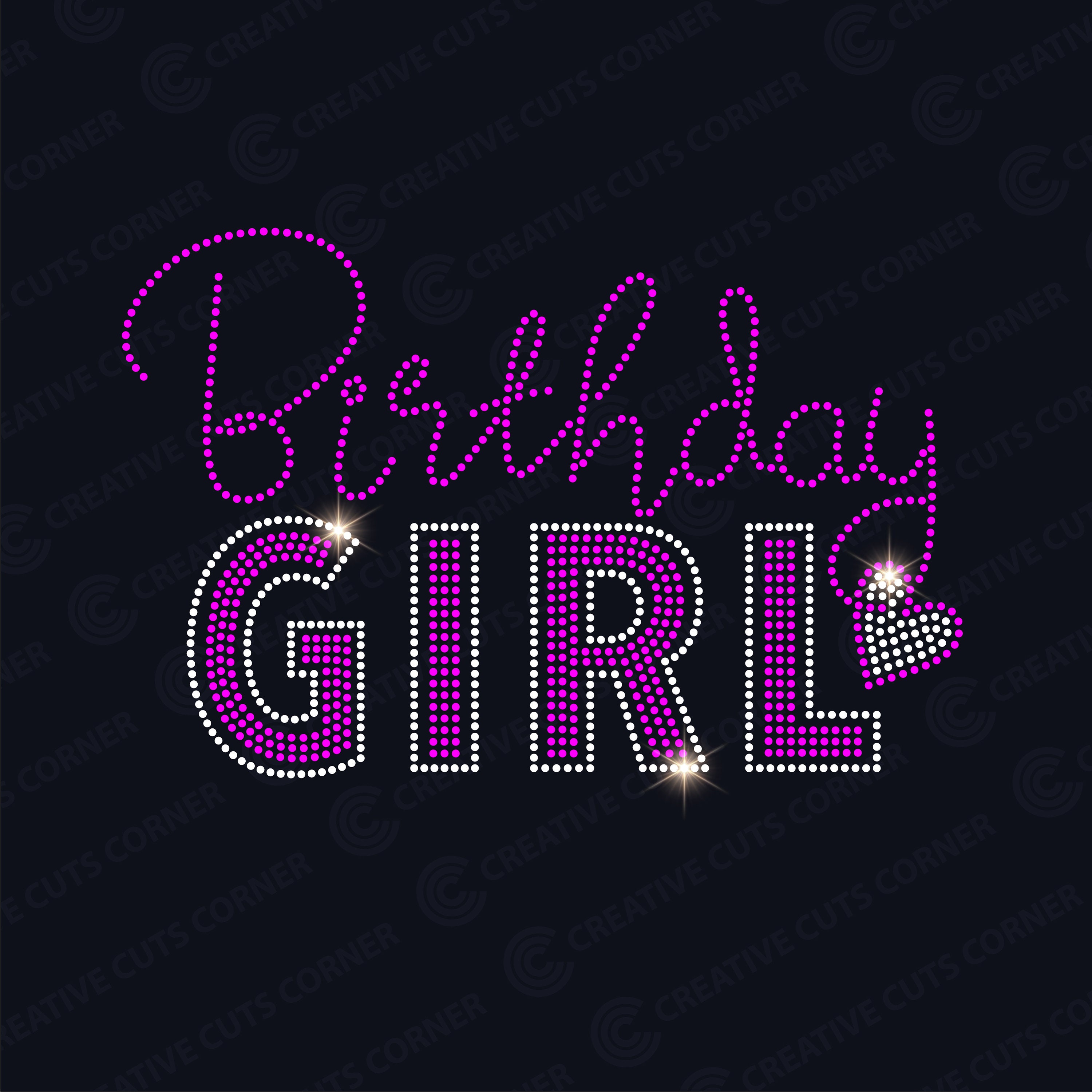 Birthday Girl Rhinestone Template Ss6 Svg Digital File Rhinestone Bday ...