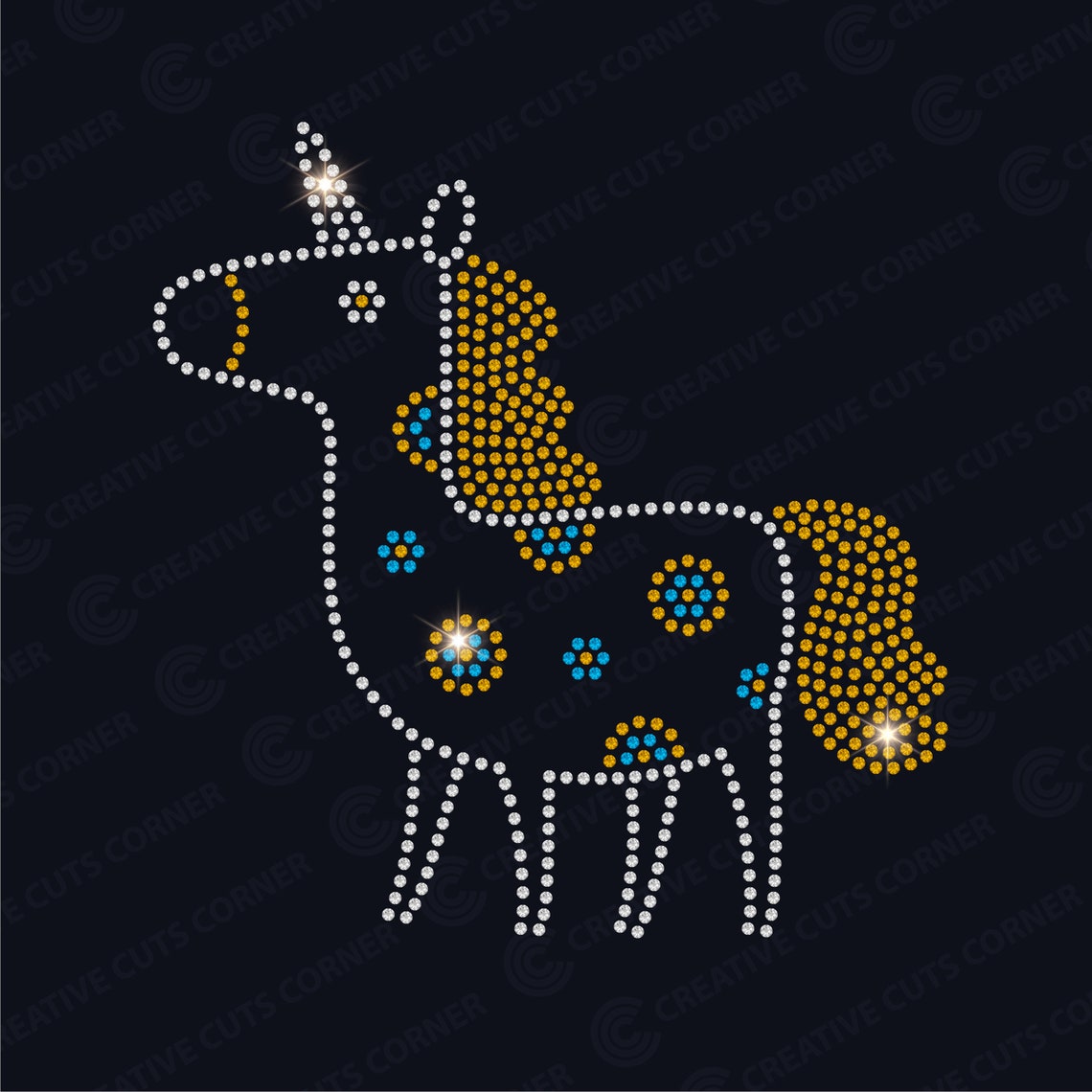 Rhinestone Template Svg With Unicorn Svg File for Cricut - Etsy