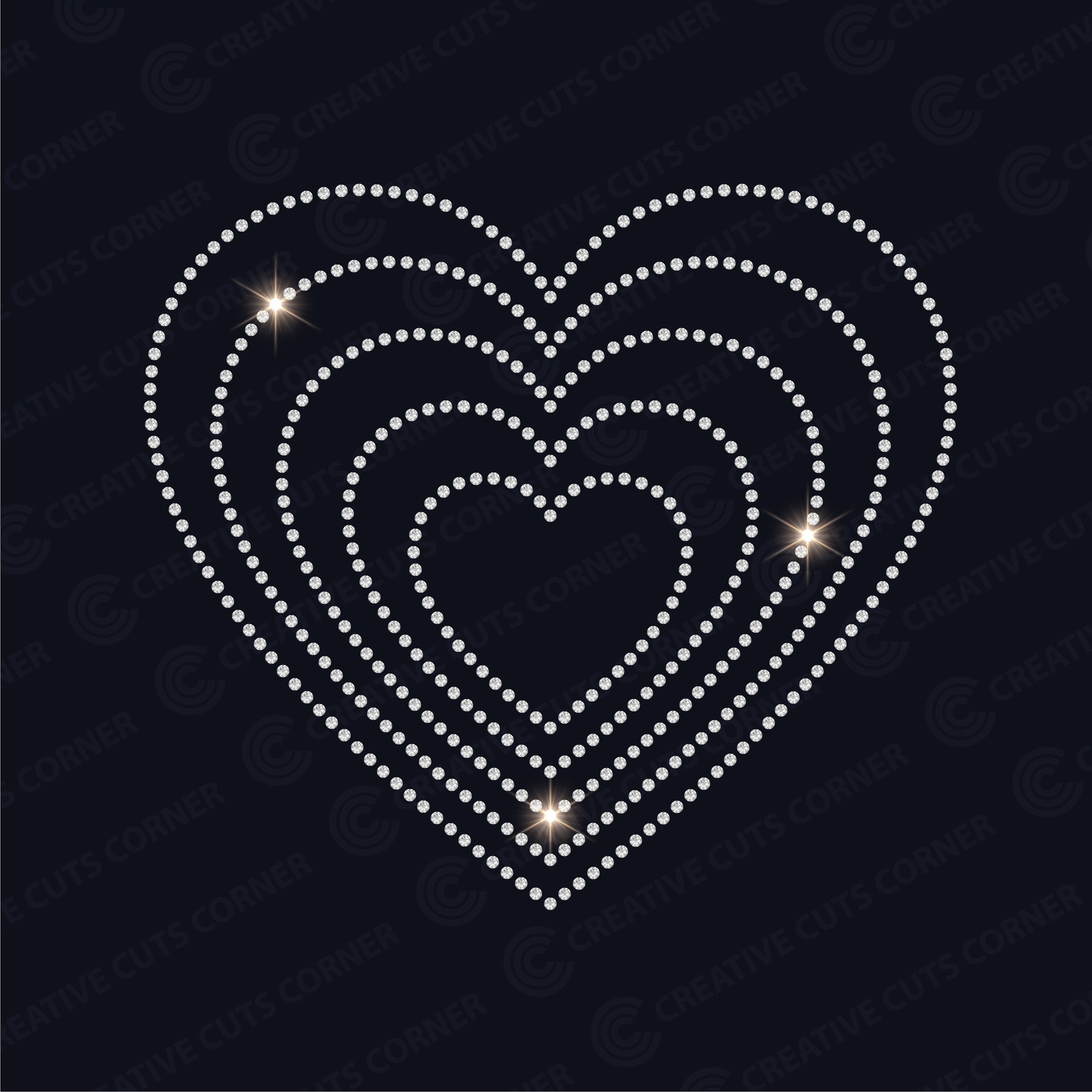 Hotfix Rhinestone Template Ss10 Svg Digital File Rhinestone Heart ...