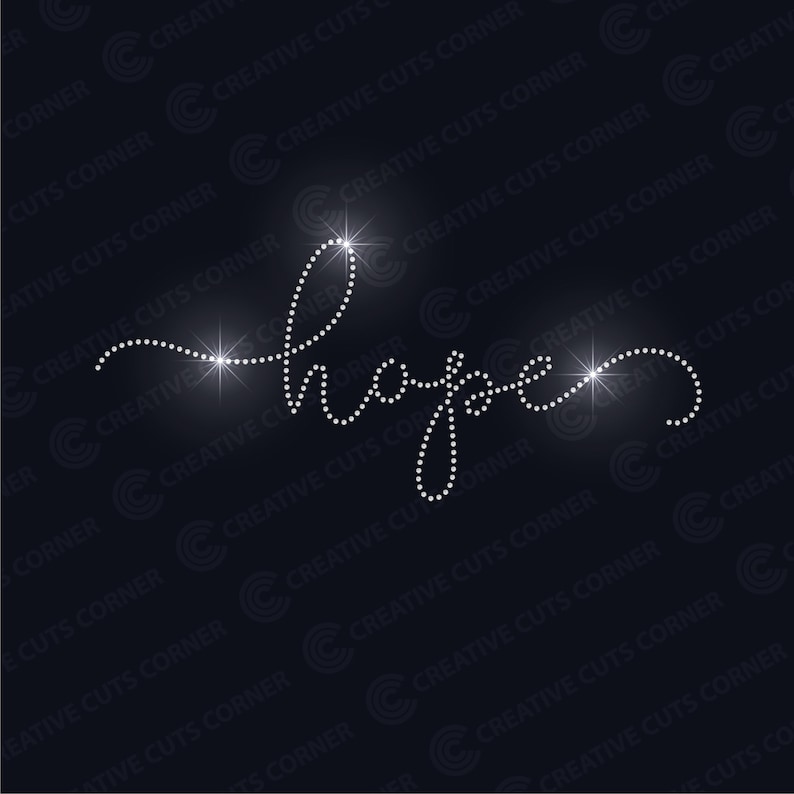 Hope Rhinestone Template Svg File for Cricut Design Rhinestone Template ...