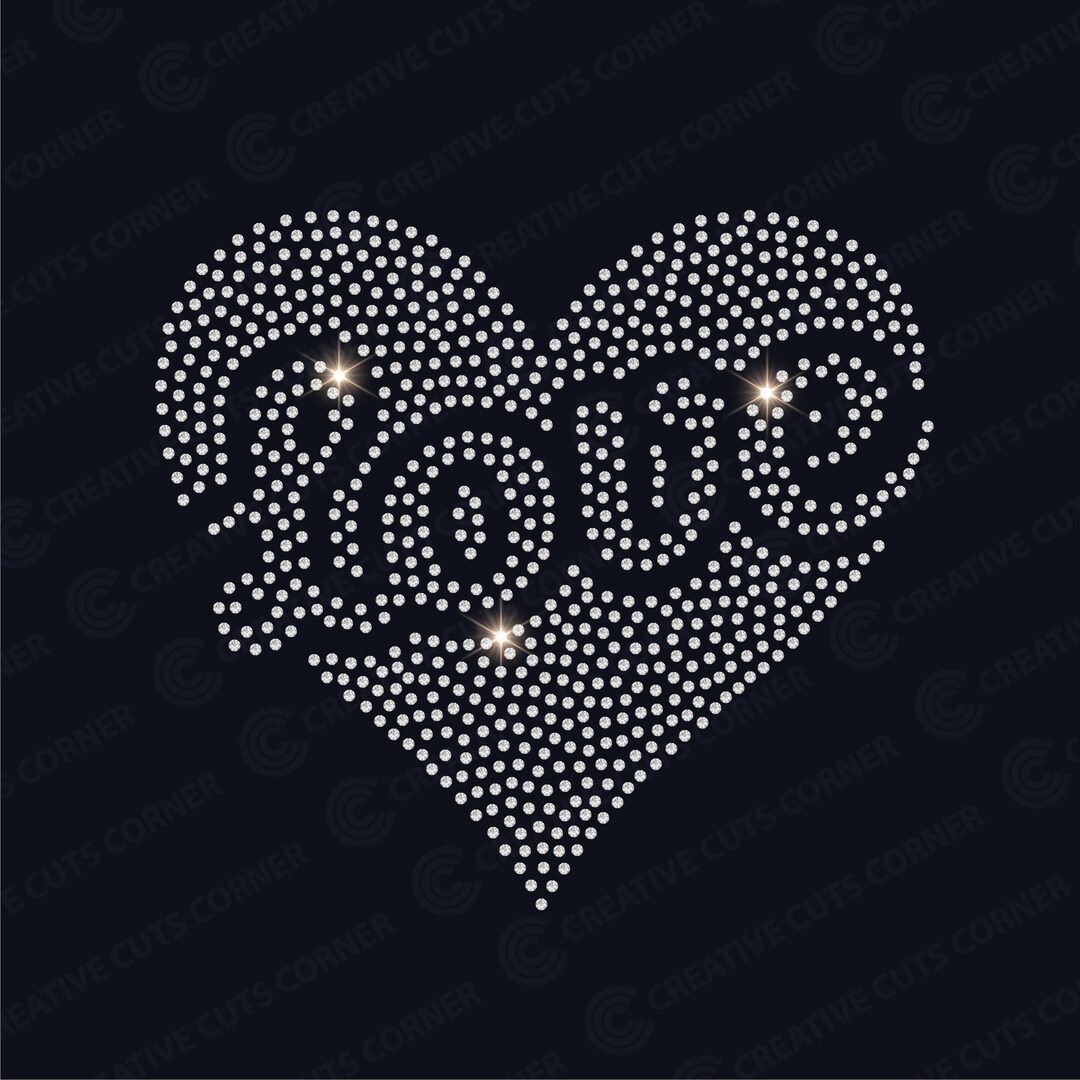 Rhinestone Template Ss10 Love Word Design Rhinestone Sign Svg File for ...