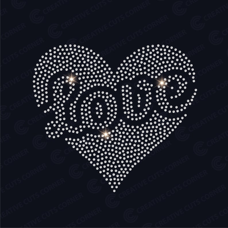 Rhinestone Template Ss10 Love Word Design Rhinestone Sign Svg File for ...