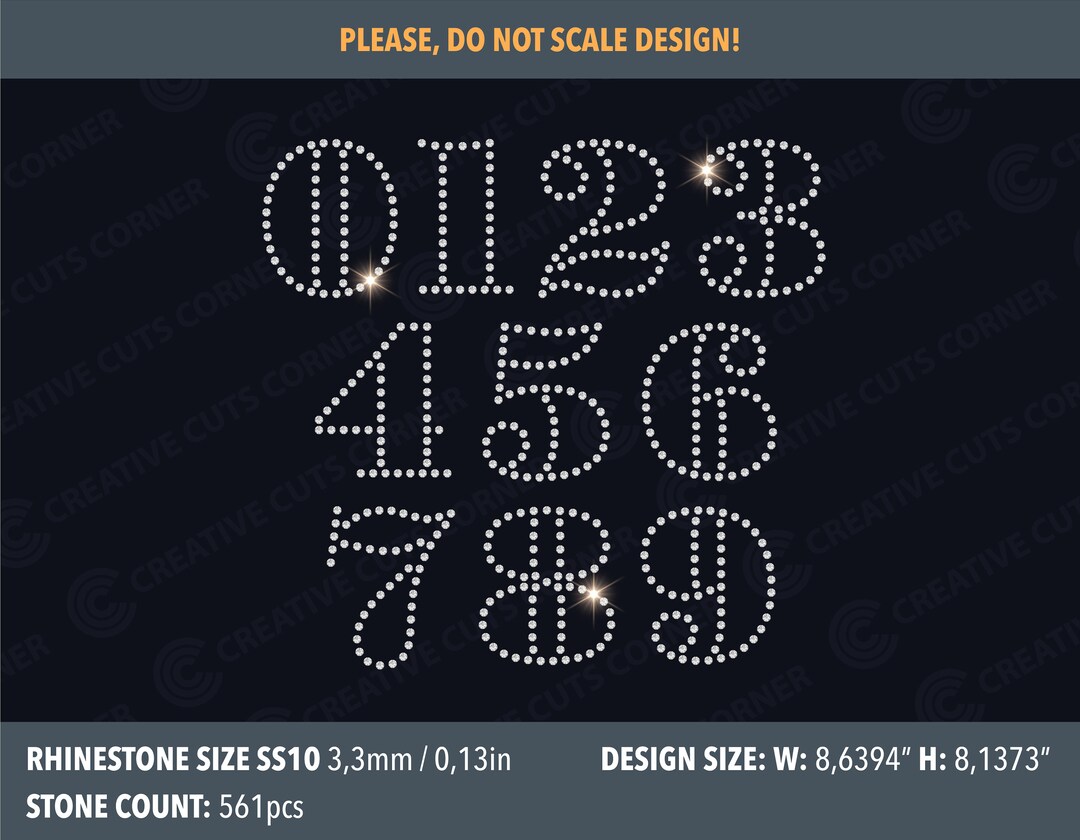 Rhinestone Digit Ss10 Svg Digital File Rhinestone Sign Rhinestone Shirt ...