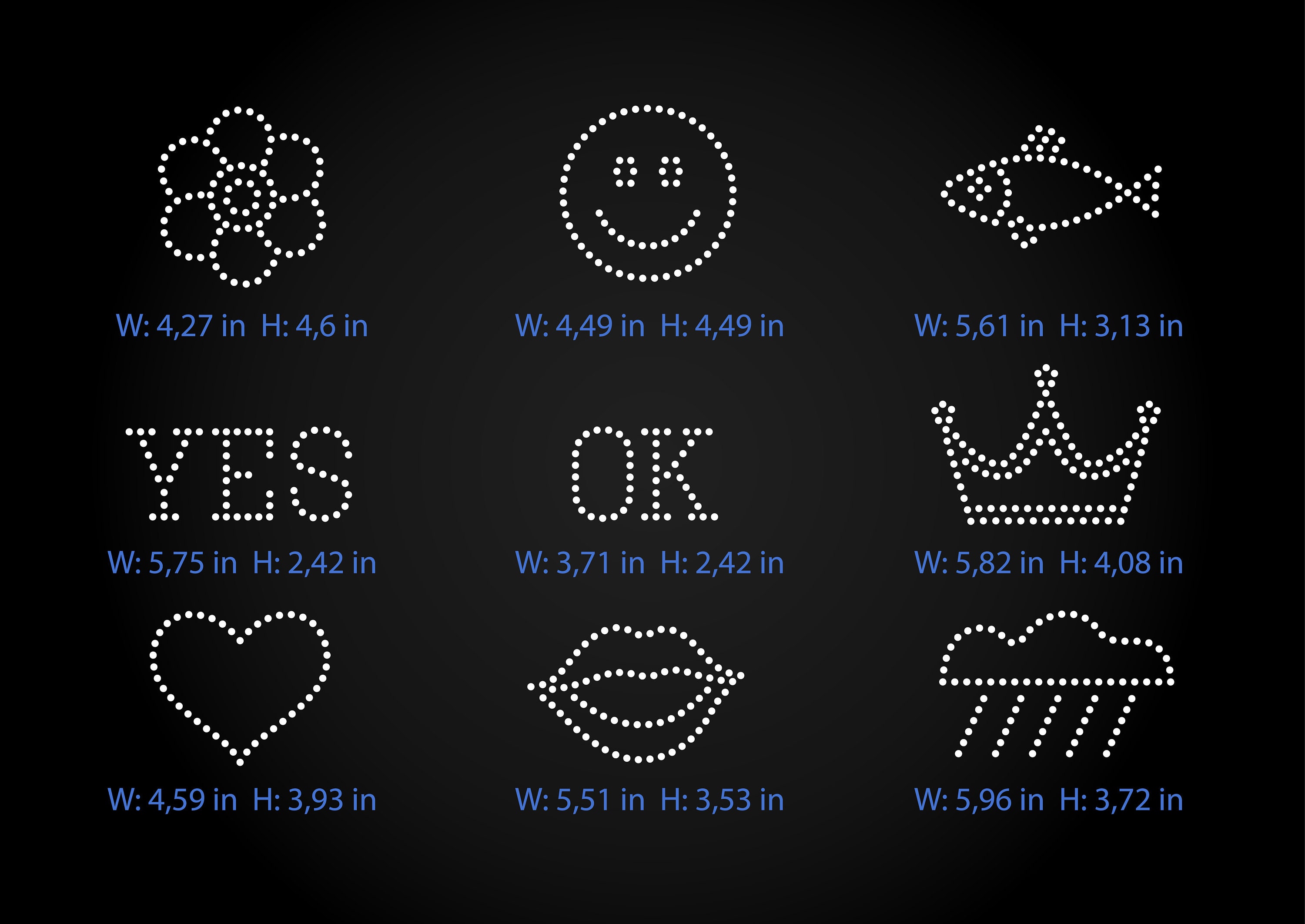 Bundle Rhinestone Template Ss10 Set Rhinestone Design Collection ...