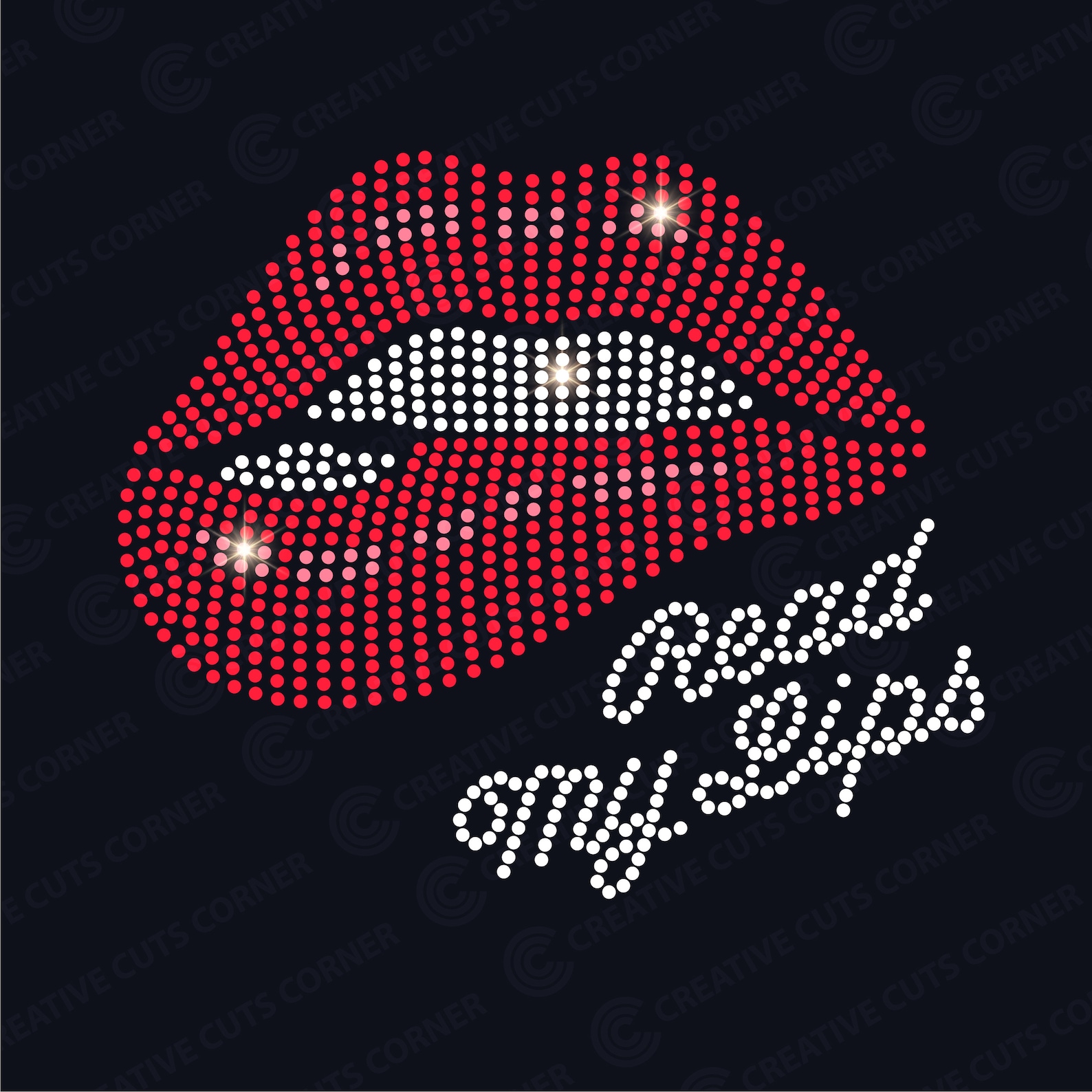 Lips Rhinestone Template Svg File for Cricut Cut File Rhinestone Ss10 ...