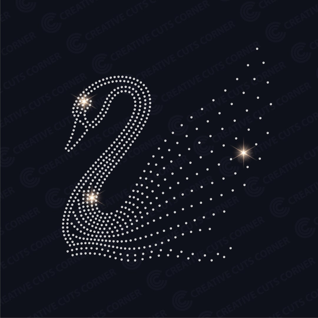 Hotfix Rhinestone Template Ss6 Cut File Swan Rhinestone Iron on Dxf Png ...