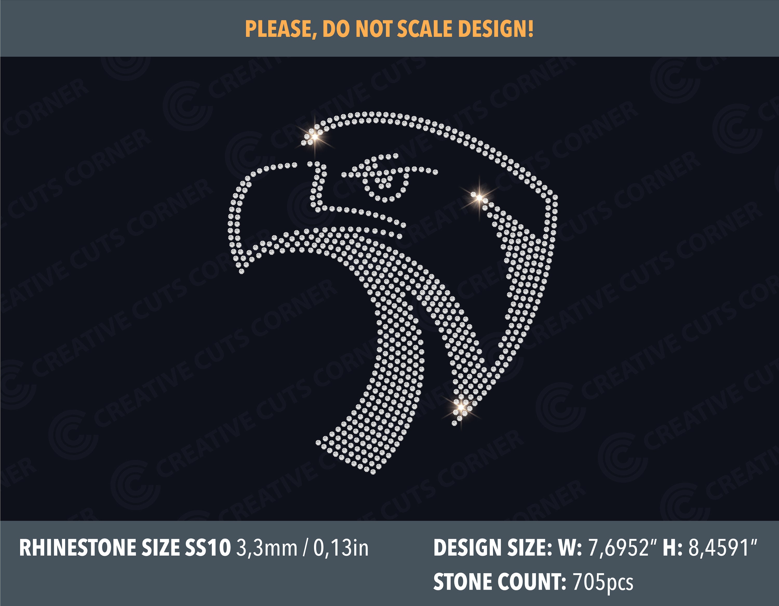 Rhinestone Eagle Svg Rhinestone Template Svg File Hotfix Rhinestone ...