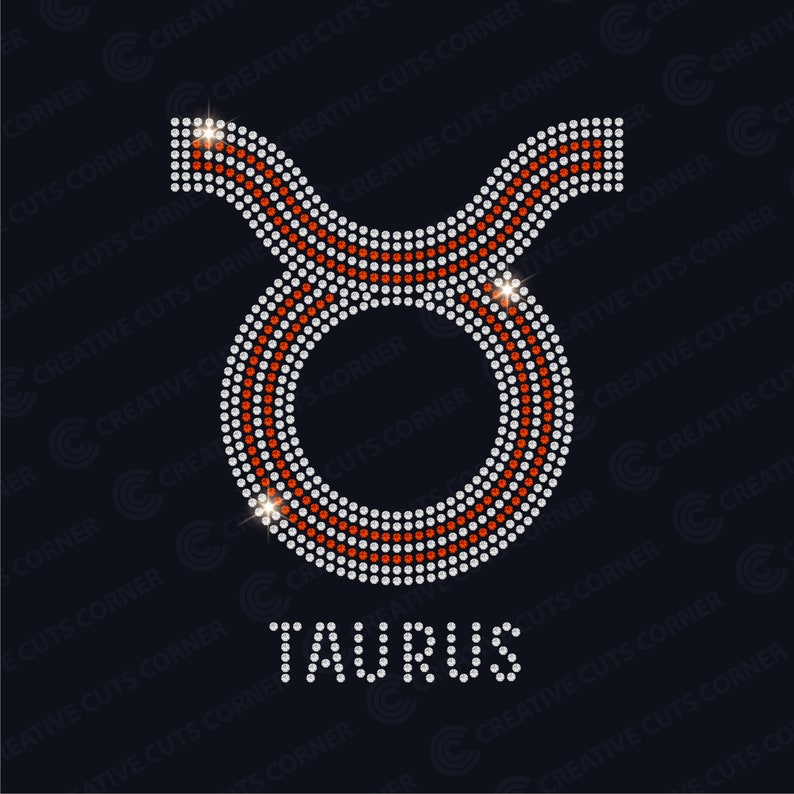 Taurus Rhinestone Template Svg File for Cricut Zodiac Sign Rhinestone ...