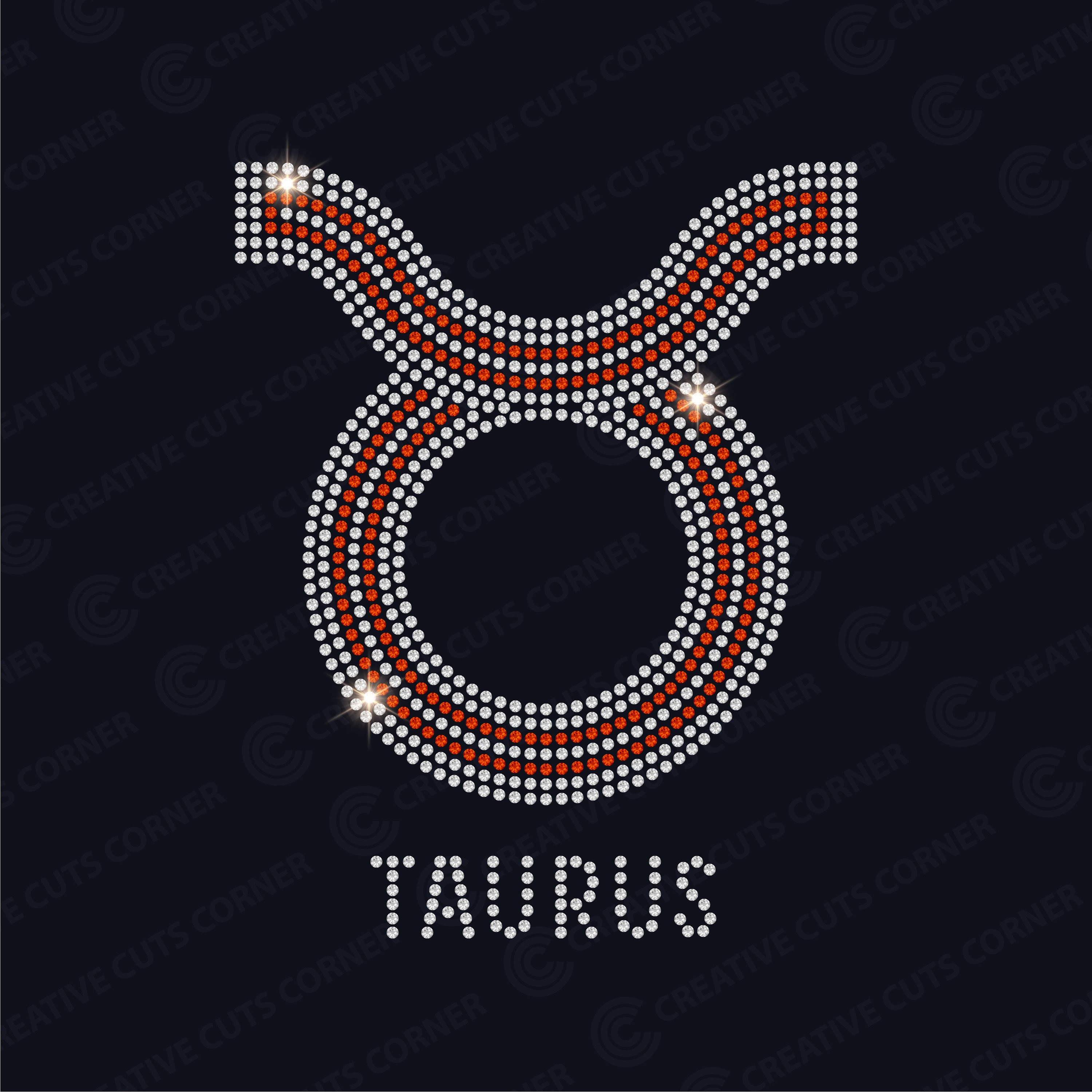 Taurus Rhinestone Template Svg File for Cricut Zodiac Sign Rhinestone ...
