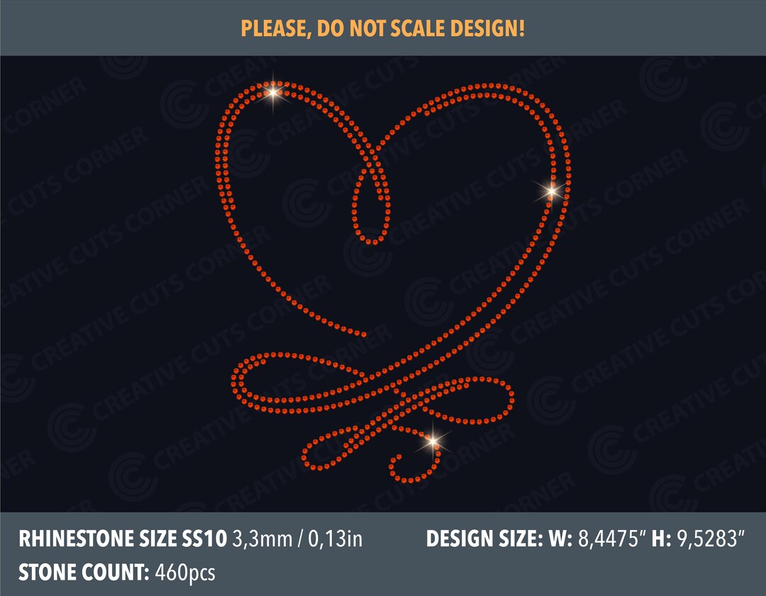 Rhinestone Template Heart Love Svg File for Cricut Rhinestone Template ...