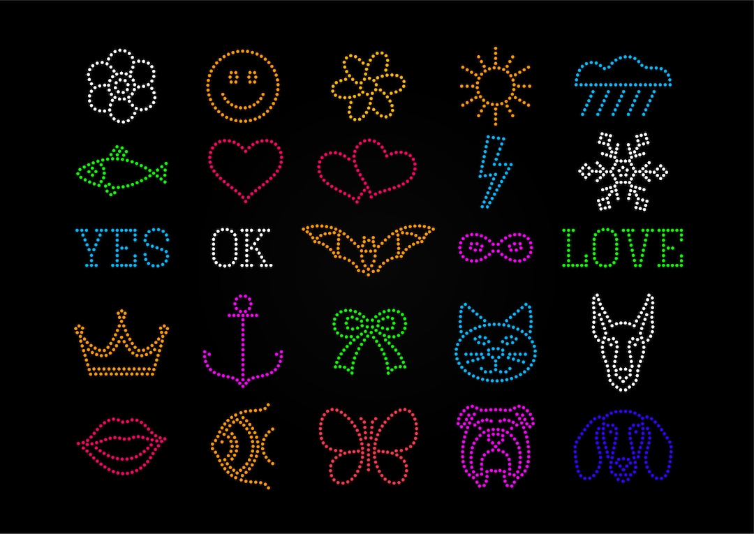 Bundle Rhinestone Template Ss10 Set Rhinestone Design Collection ...