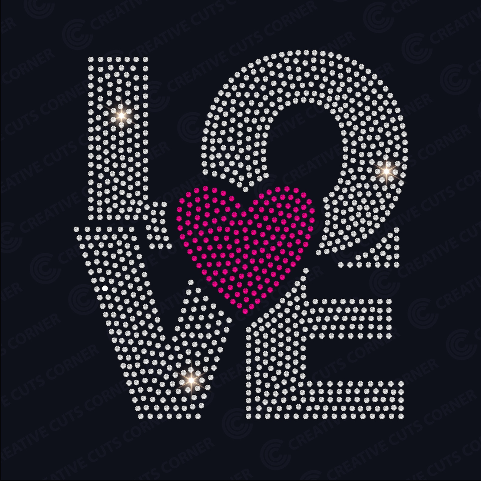 Love Word Rhinestone Template for Cricut Digtal File Svg Rhinestone for ...