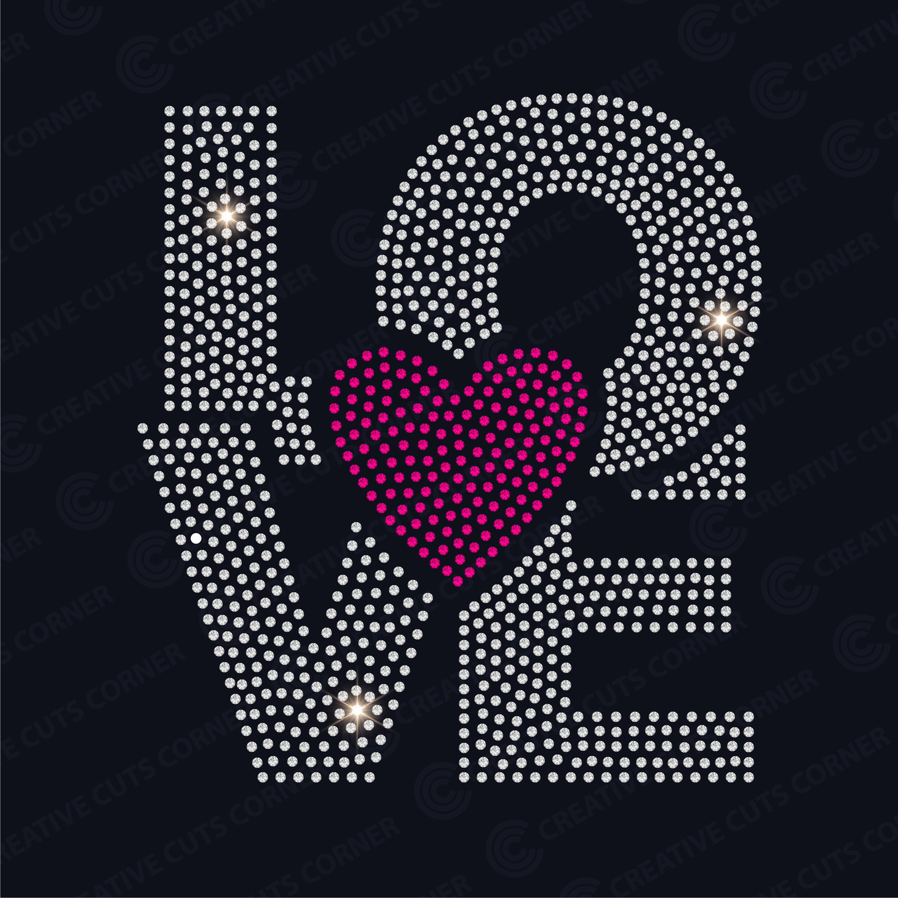 Love Word Rhinestone Template for Cricut Instant Download Svg ...