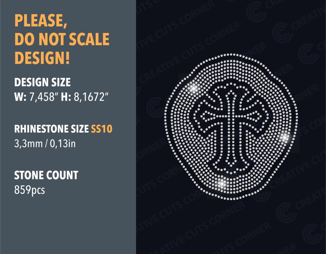 Rhinestone Template Ss10 Cross Design Rhinestone Sign Svg File for ...